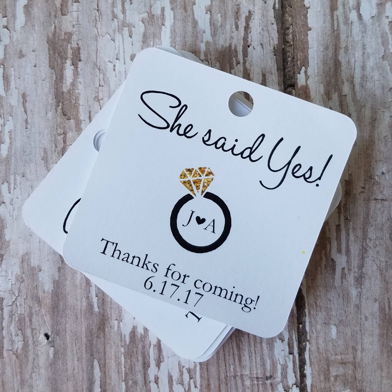 She Said Yes, Engagement Party Tags, Bridal Shower, Wedding Shower, Tag ...