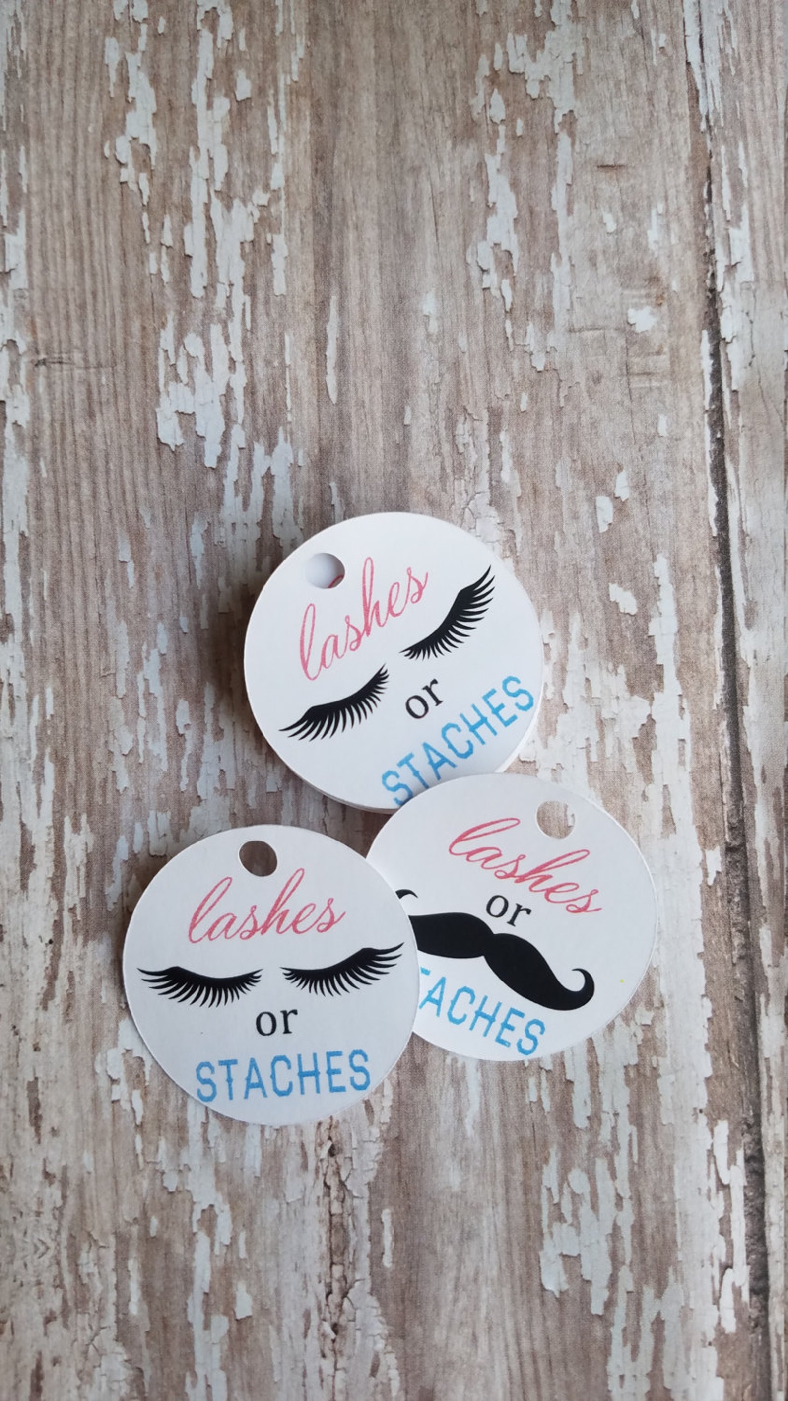 Lashes or Staches Gender Reveal Party, Gender Reveal, Baby Shower Tags ...
