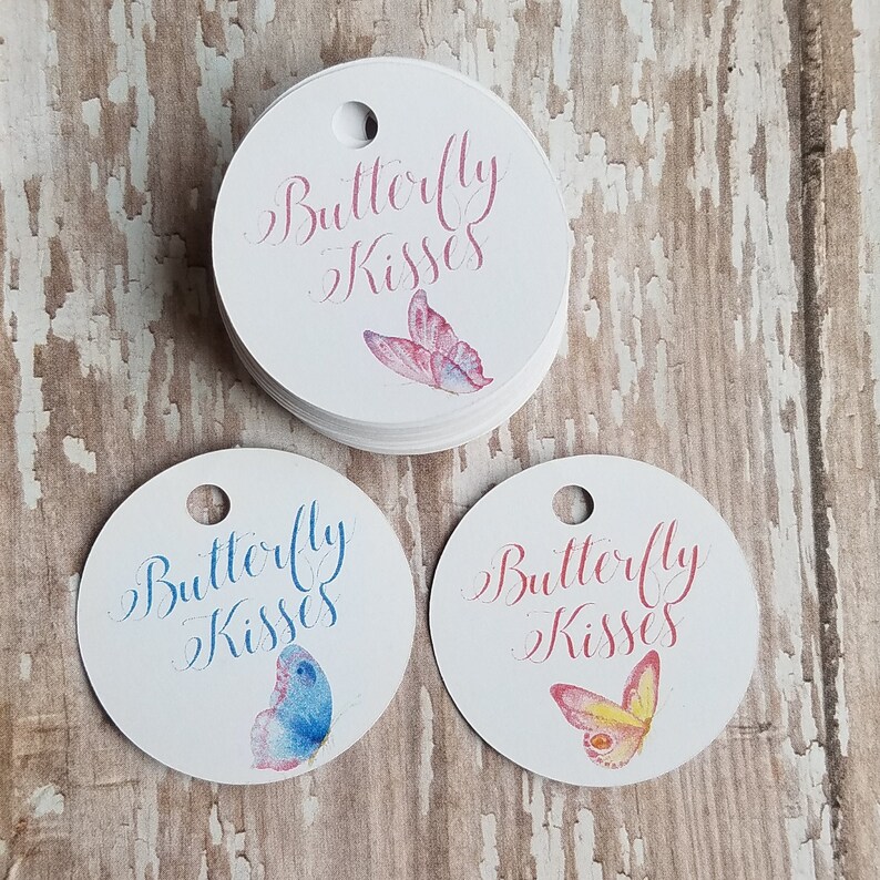 Butterfly Kisses Tag Garden Birthday Party Butterfly Garden | Etsy