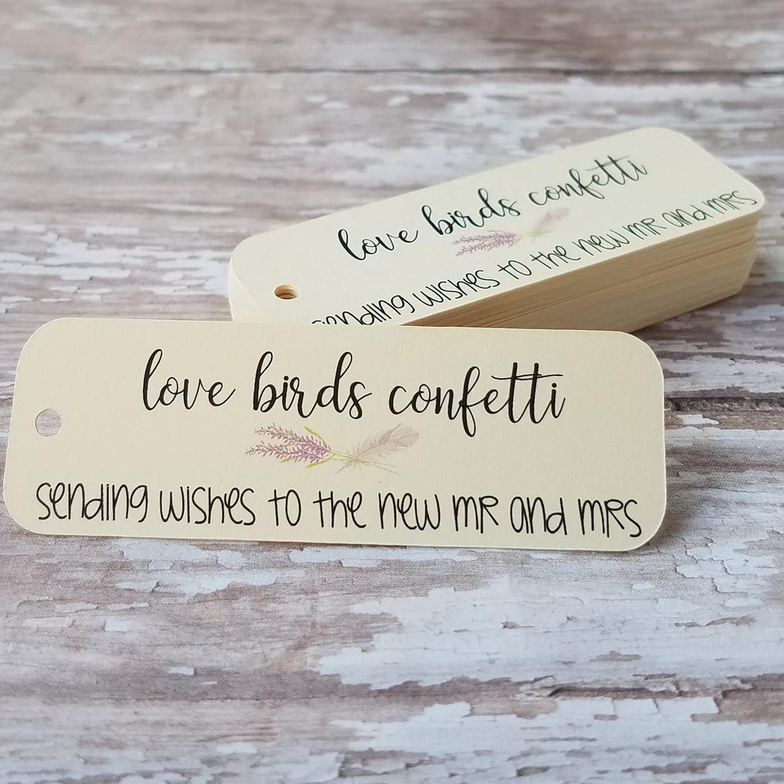 Love Birds Confetti Bird Seed Tag Lavender Tag Bird Seed - Etsy