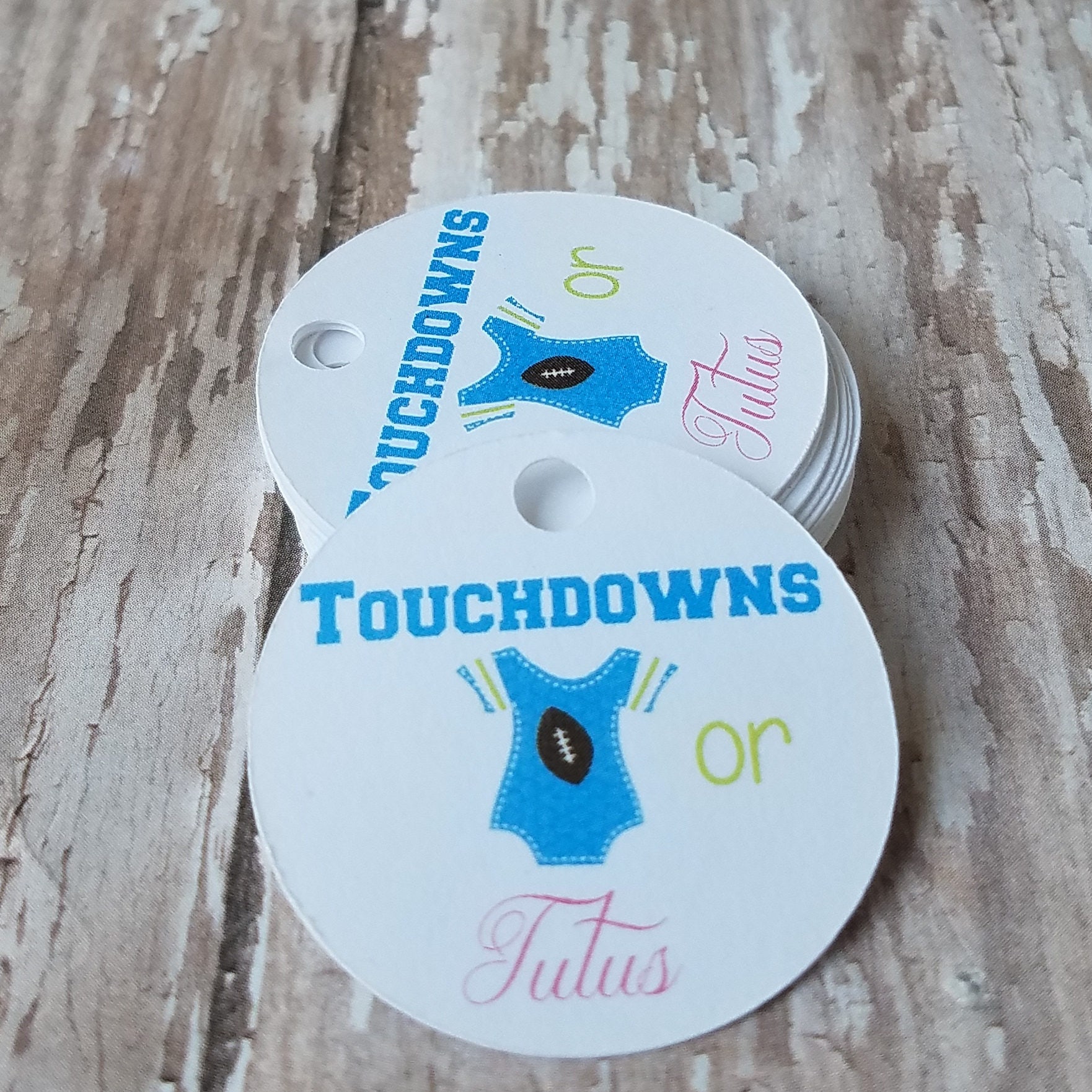 Touchdowns or Tutus, Gender Reveal Favor, Football, Tutus, Gender ...