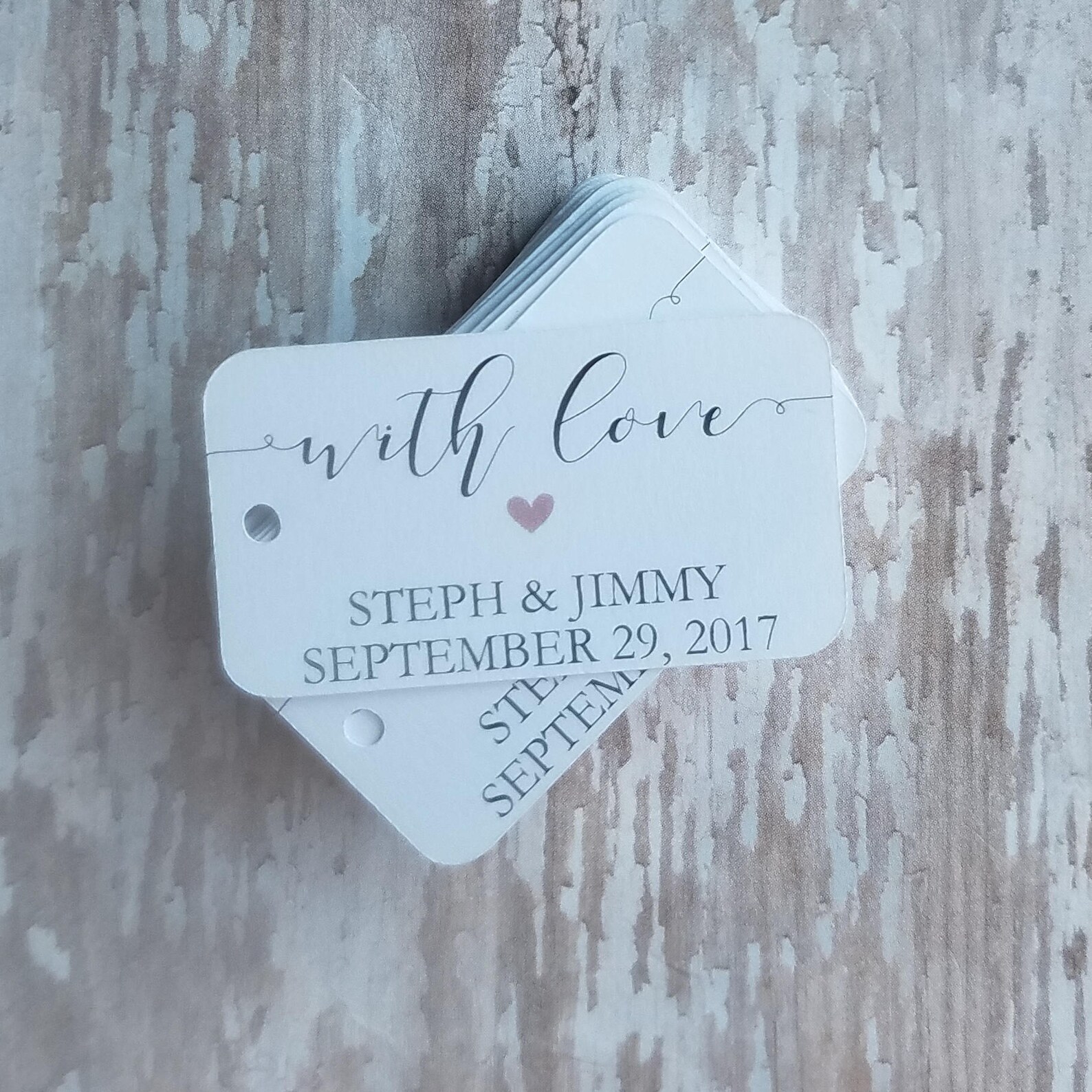With Love Elegant Rectangle Tag Small Favor Tag Wedding | Etsy