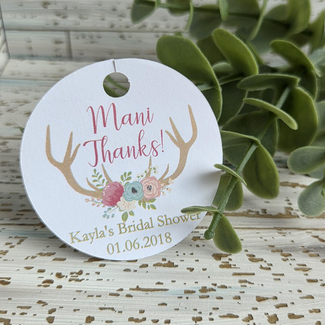 Mani Thanks Nail Polish Favor Tag for Weddings, Bridal Showers, Baby ...