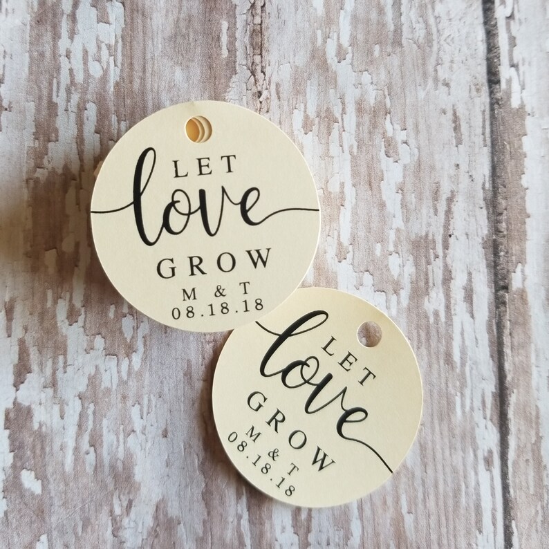 Let Love Grow Succulent Tags Plant Tags Custom Round Tag - Etsy Canada