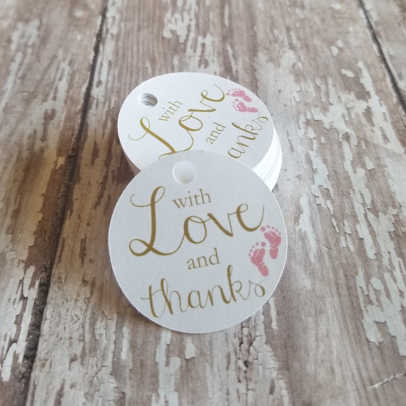 With Love and Thanks Tags Mini Favor Tags Round Favor Tags - Etsy
