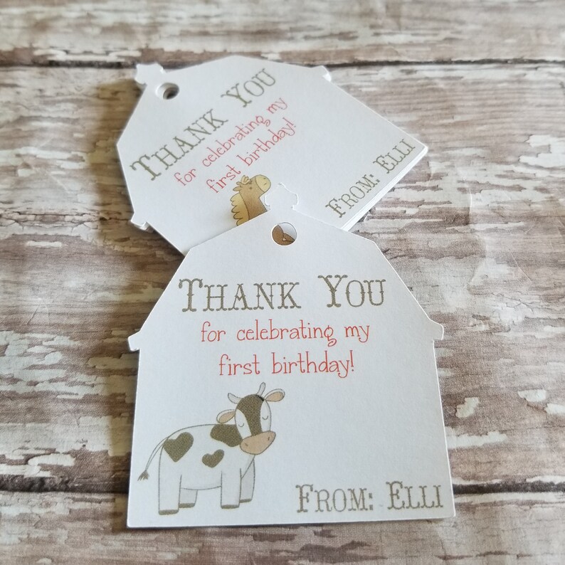 Farm Animal Tags, Barn Shaped Tags, Farm First Birthday, Farm Baby ...