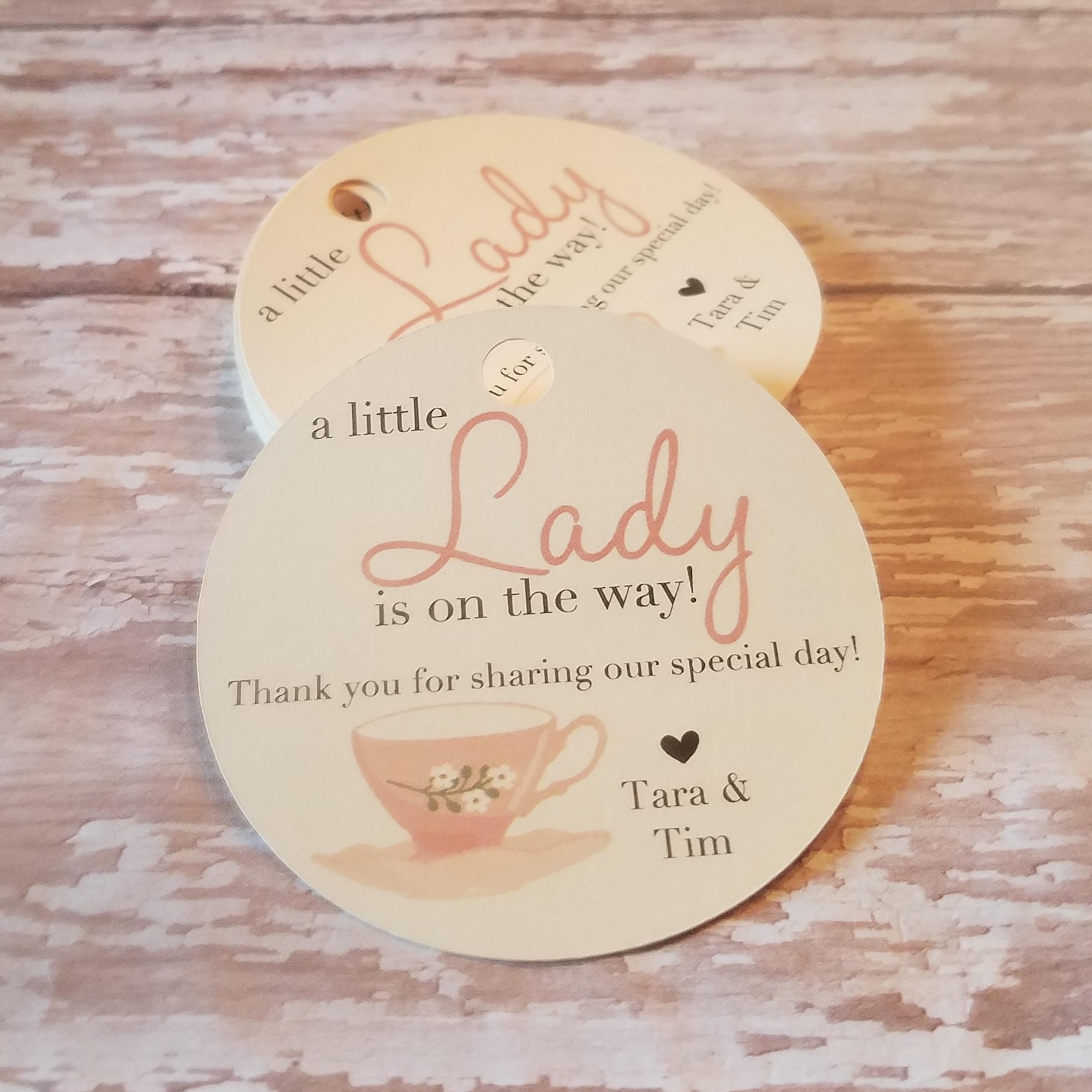 A Little Lady is on the Way Baby Shower Tag, Teaparty Baby Shower ...