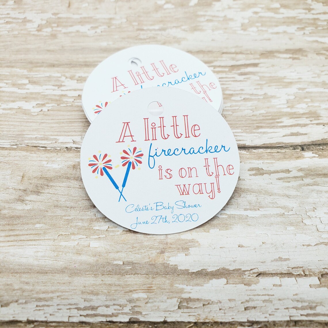 Baby Shower Thank You Tag A Little Firecracker is on the Way | Etsy