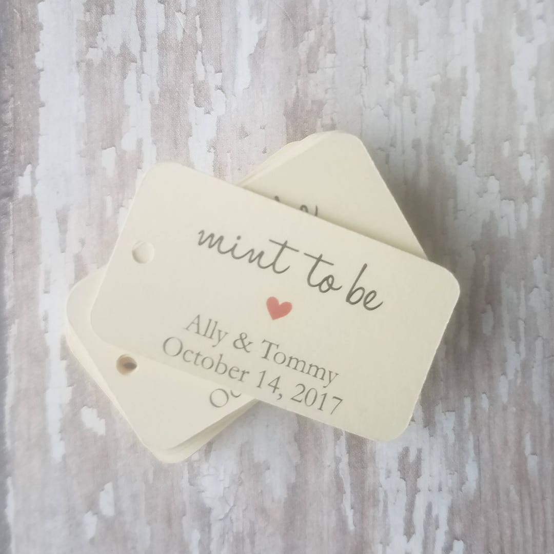 Mint to Be, Mint Tag, Small Thank You Favor Tags, Rustic Baby Shower ...