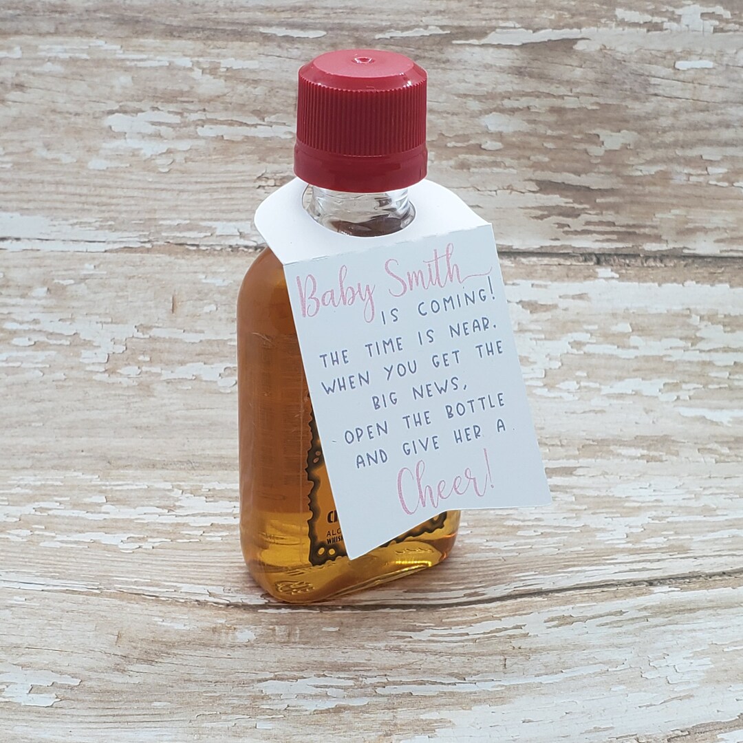 Baby Shower Liquor Tags, Baby is Coming, Baby Shower, Give Baby a Cheer ...