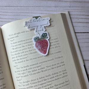 Magnetic Bookmark | Get Lost in a Berry Good Book | Strawberry ...
