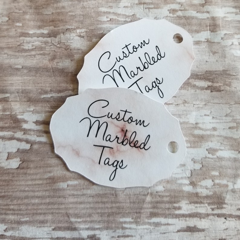 Custom Marbled Mini Tag Ornate Marbled Tag Marble Tag - Etsy