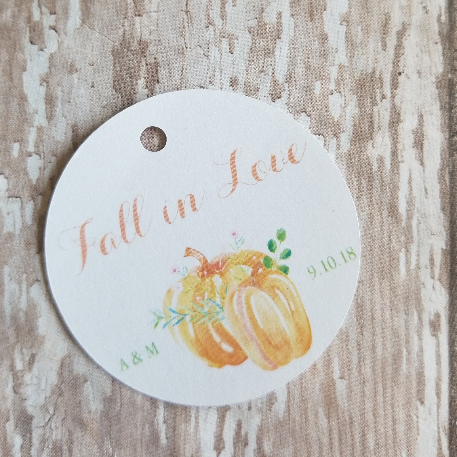 Fall in Love Round Tag Wedding Tag Bridal Shower Tag Fall | Etsy