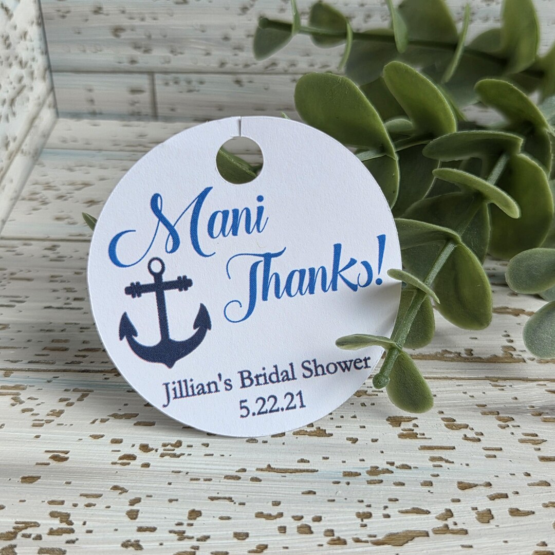 Mani Thanks Nail Polish Favor Tag for Weddings, Bridal Showers, Baby ...
