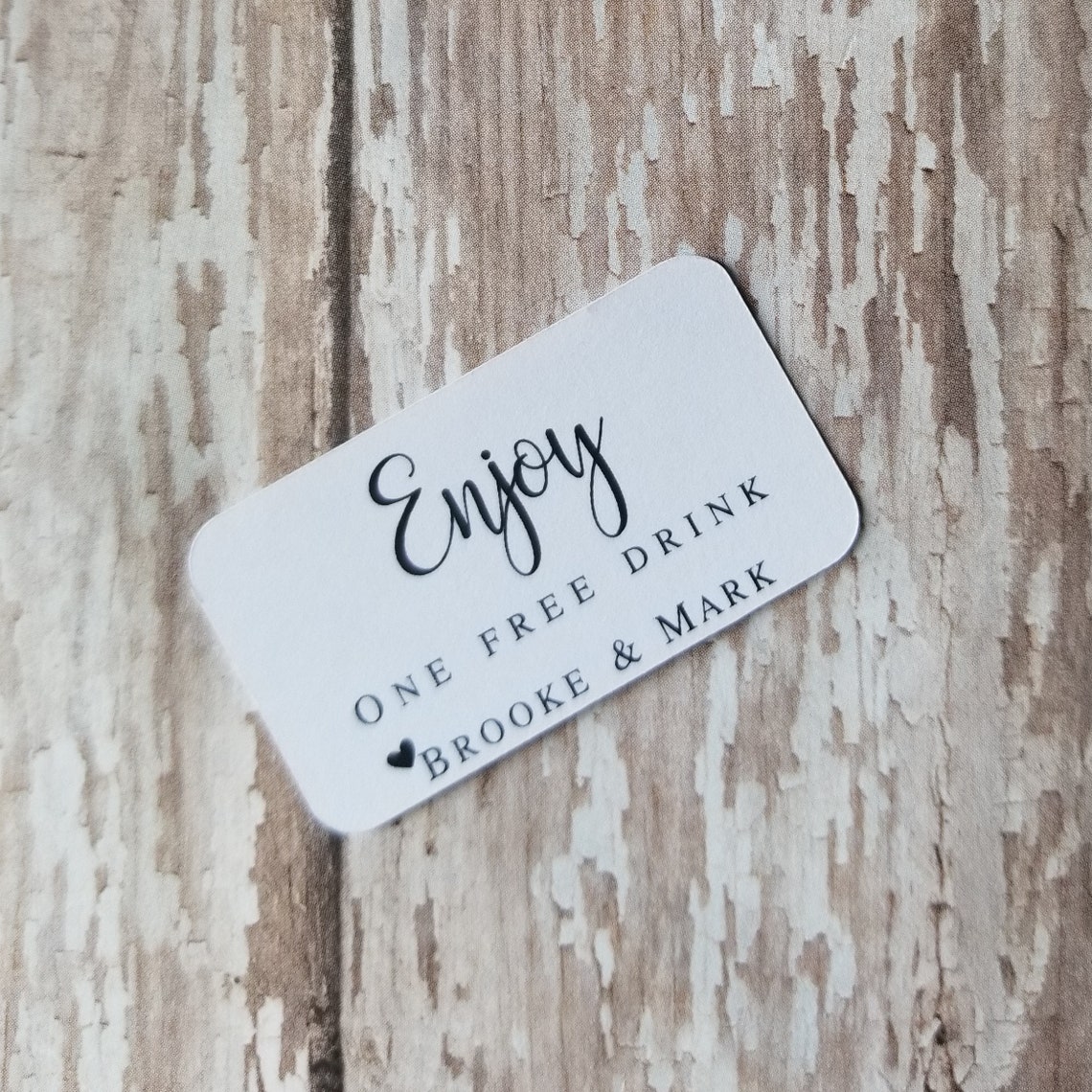 Drink Ticket, Good for One Drink, Wedding Drink Ticket, Cheers, Enjoy ...
