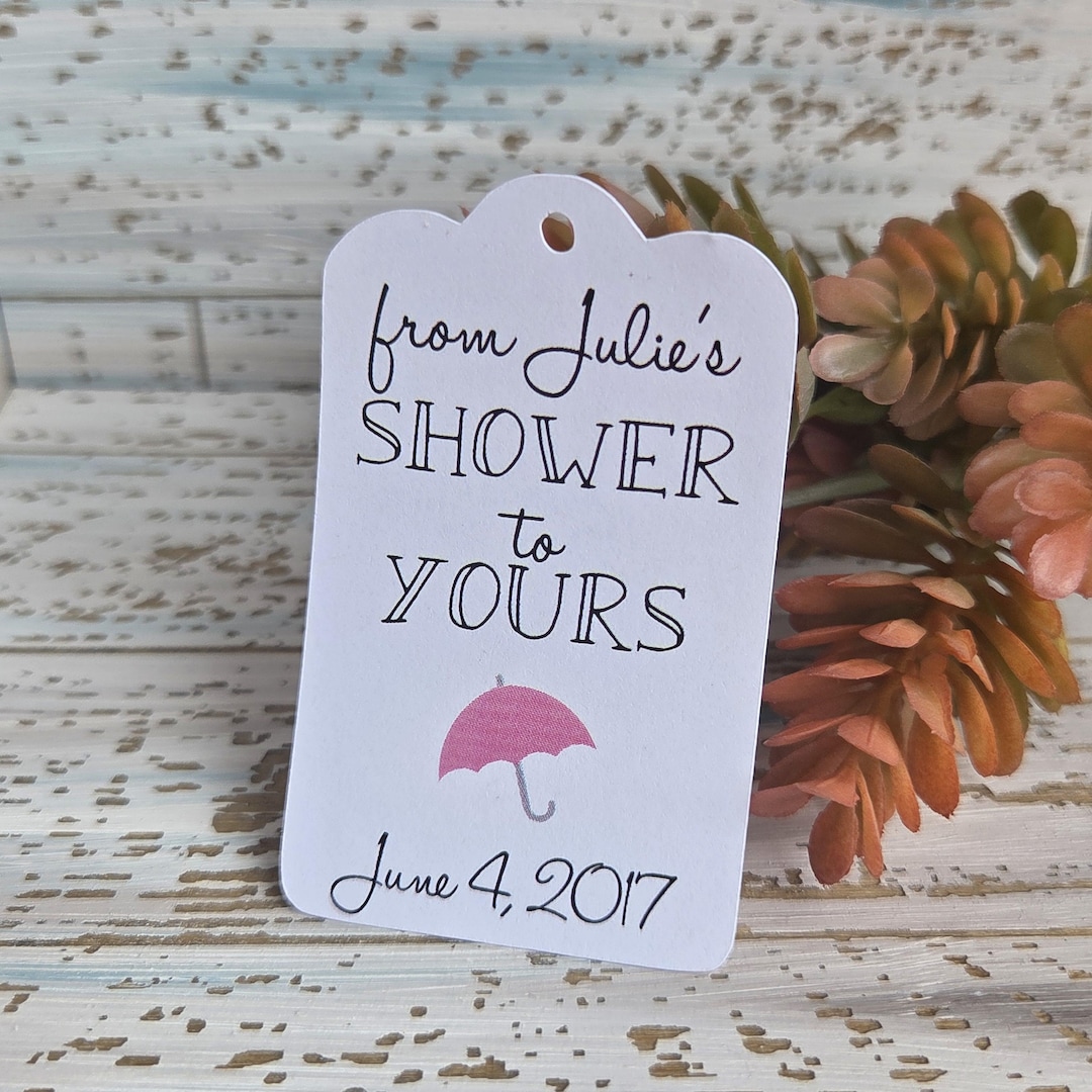 From My Shower to Yours Favor Tag for Bridal Showers and Baby Showers ...