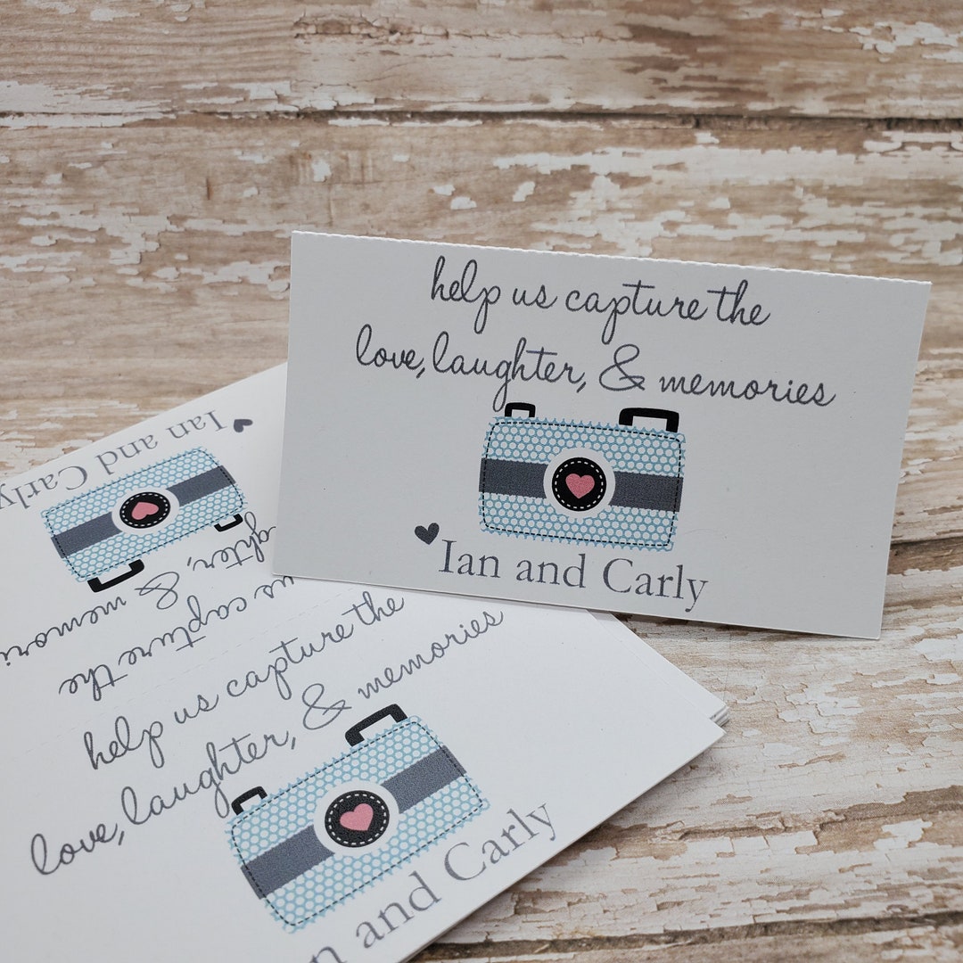 Help Us Capture the Love Tags, Disposable Camera Tags, Table Tent ...