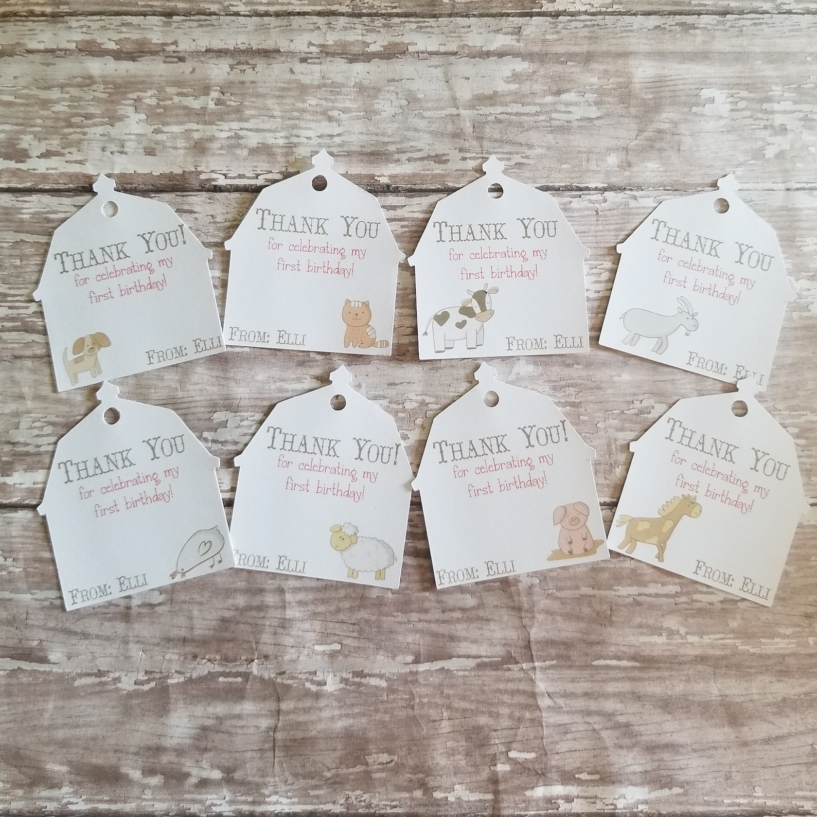 Farm Animal Tags Barn Shaped Tags Farm First Birthday Farm - Etsy
