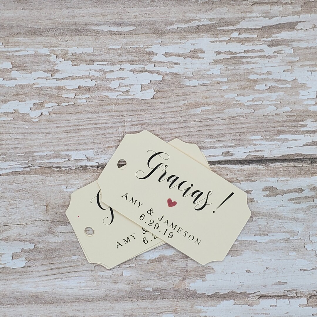 Gracias, Wedding Tag, Thank You Tag, Ornate Tag, Bridal Shower, Baby ...