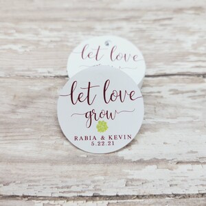 Let Love Grow, Plant Tag, Wedding Tag, Favor, Bridal Shower, Baby ...