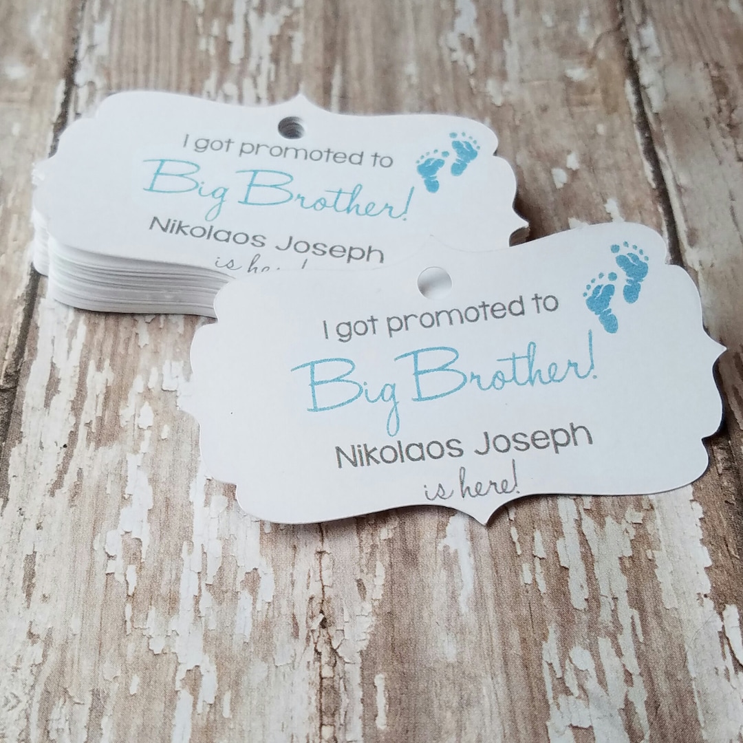 I Got Promoted to Big Brother Gift Tags, Labor and Delivery Tags, Nurse ...
