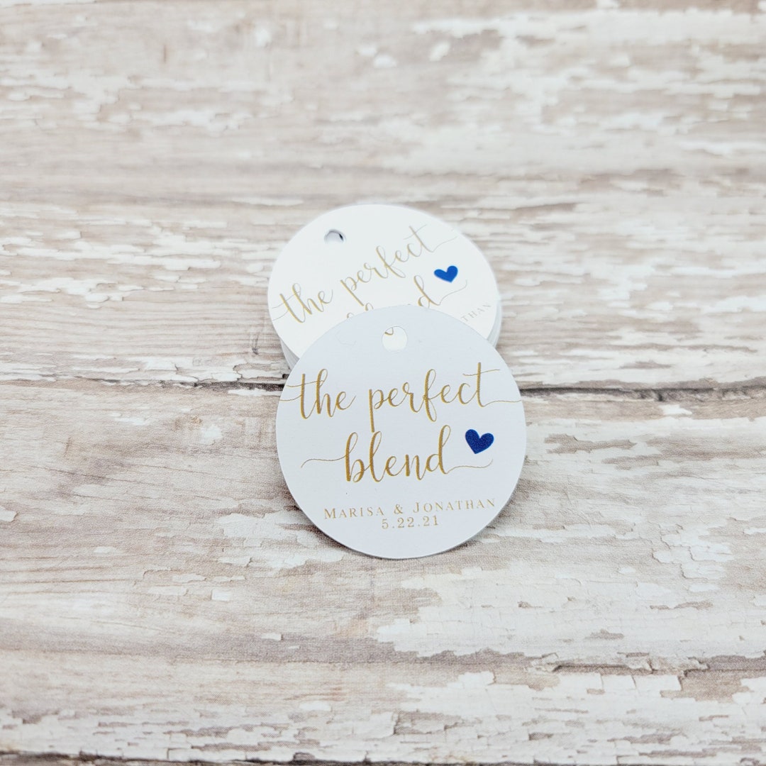 The Perfect Blend, Coffee Bean Tag, Wedding Tag, Favor, Bridal Shower ...