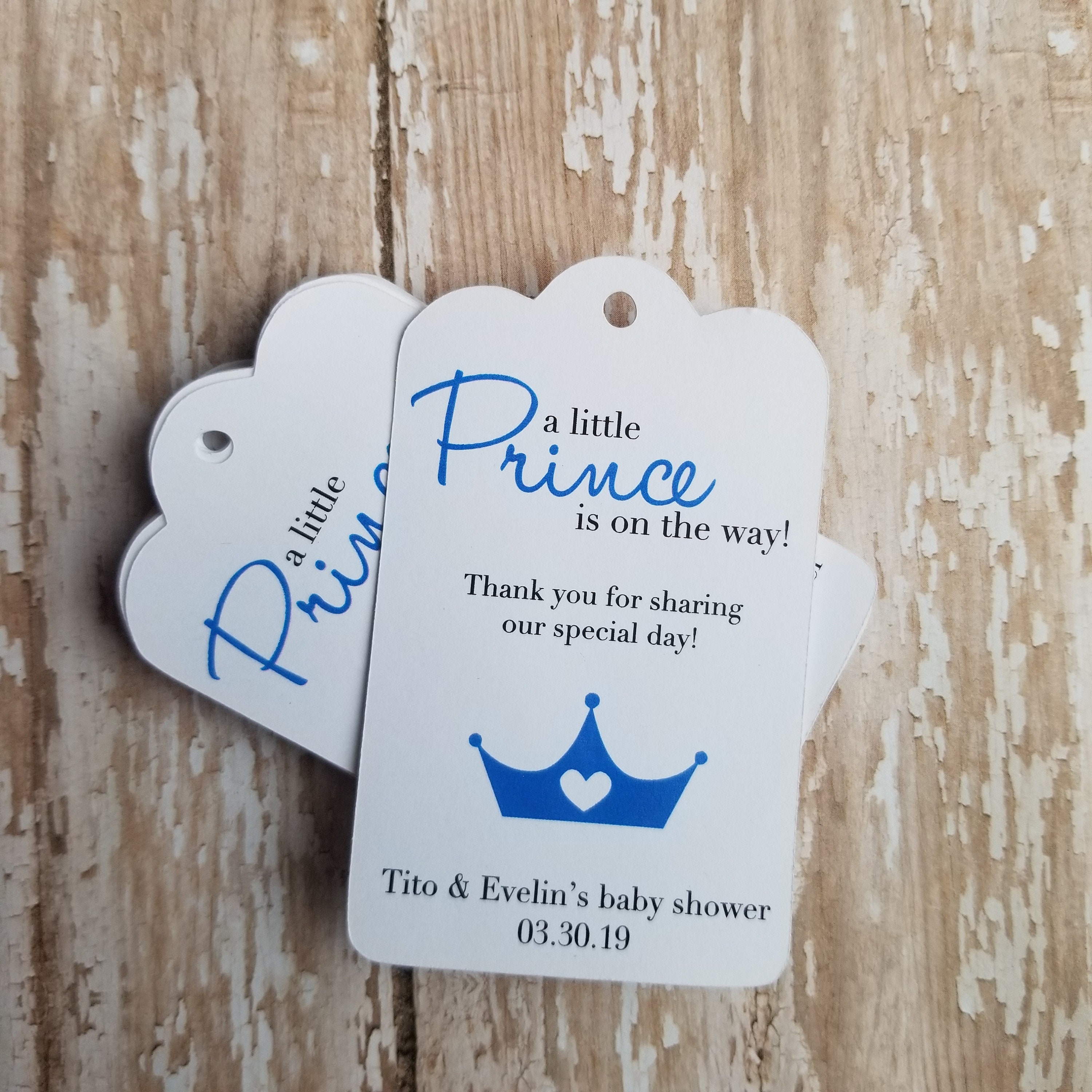 A Little Prince is on the Way, Baby Shower Tags, Princess Baby Shower ...