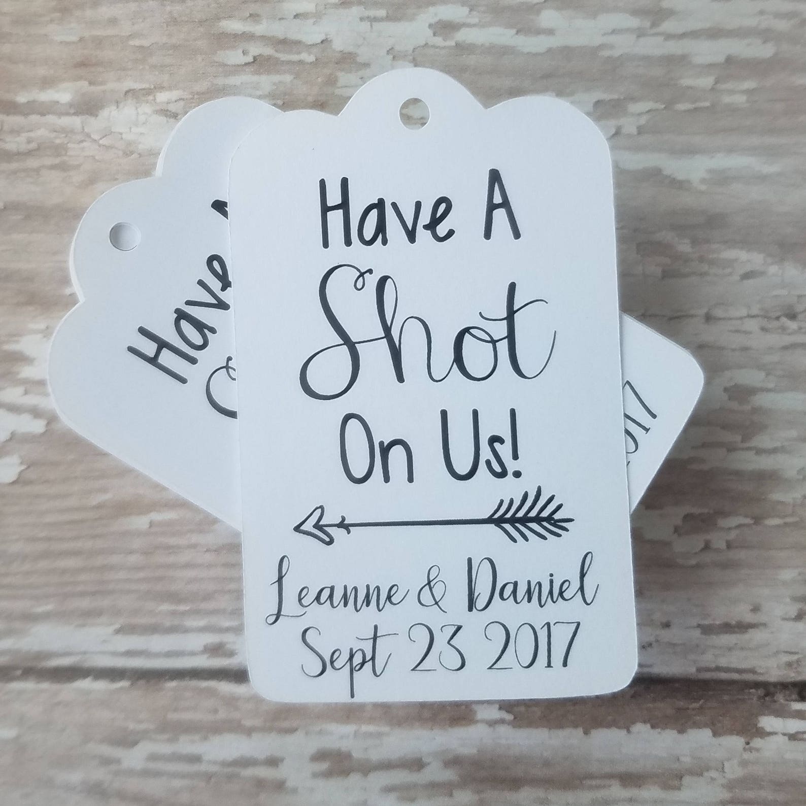 Have a Shot on Us, Shot Glass Favor, Take a Shot We Tied the Knot ...