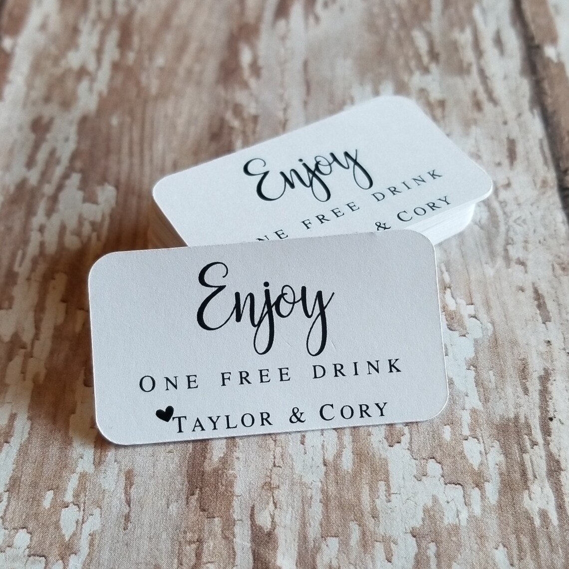 Drink Ticket, Good for One Drink, Wedding Drink Ticket, Cheers, Enjoy ...