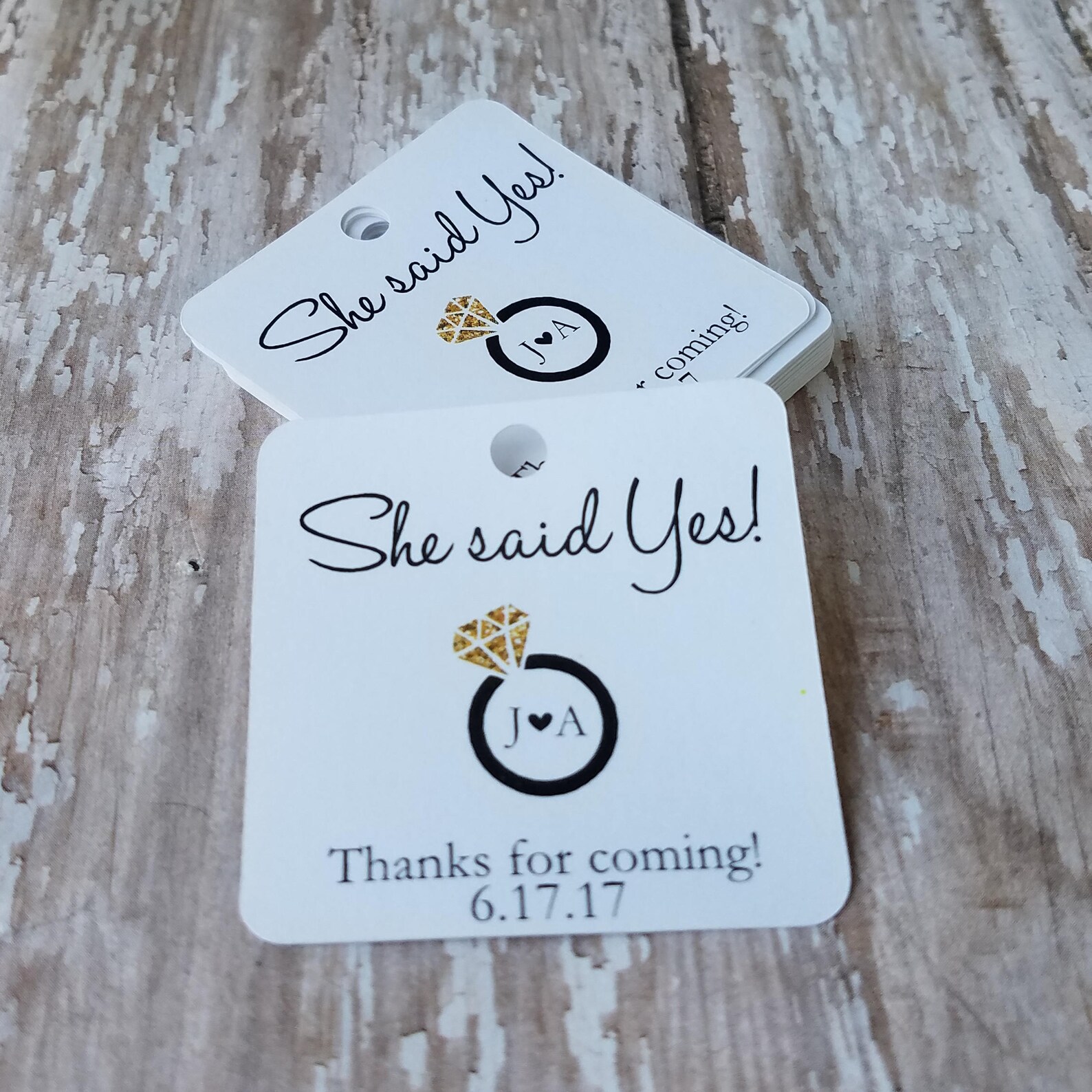 She Said Yes, Engagement Party Tags, Bridal Shower, Wedding Shower, Tag ...