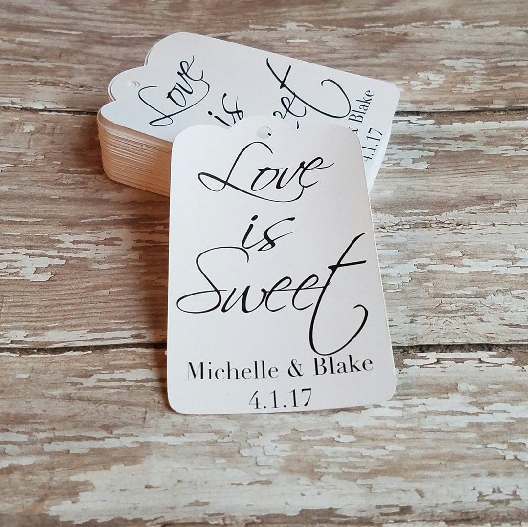 Love is Sweet Tag, Wedding Tag, Bridal Shower Tag, Gift Tag, Party ...