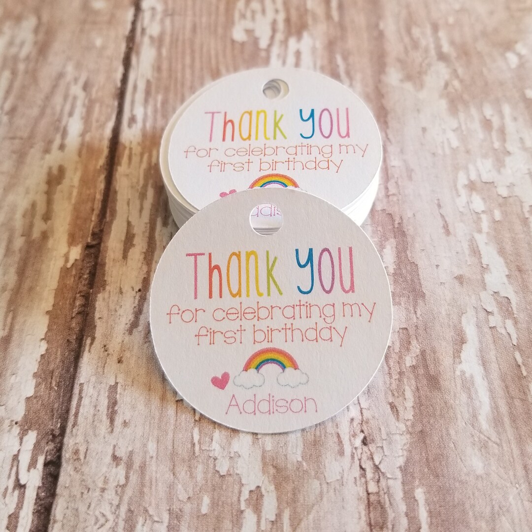 Rainbow First Birthday, Thank You for Celebrating My First Birthday ...