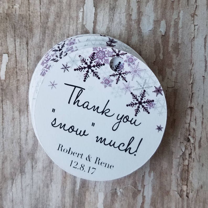 Thank You Snow Much Winter Wedding Tag Wedding Favor Winter | Etsy