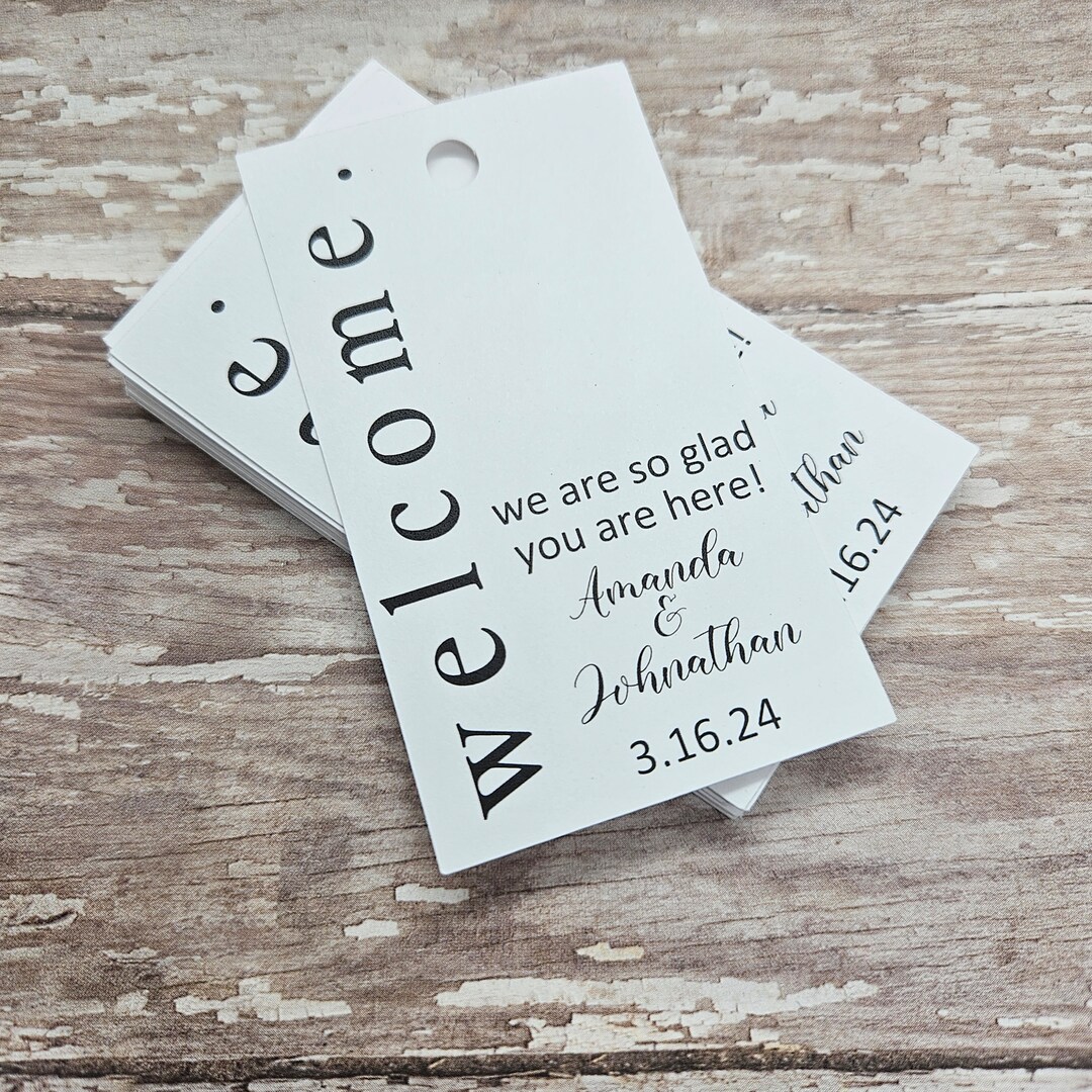 Welcome. We Are so Glad You Are Here, Destination Wedding, Hotel Favor ...