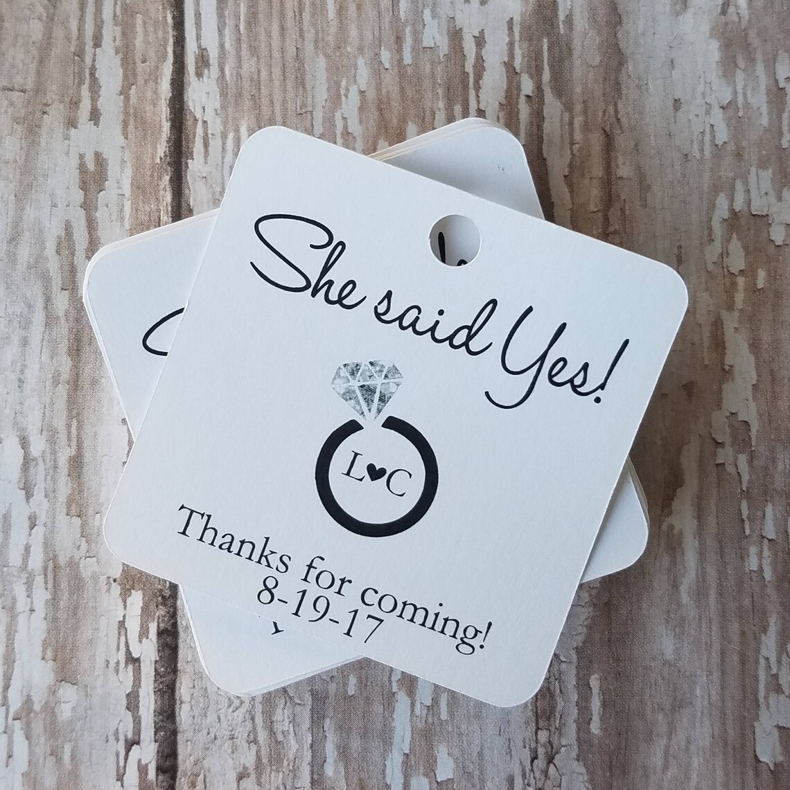 She Said Yes Engagement Party Tags Bridal Shower Wedding - Etsy