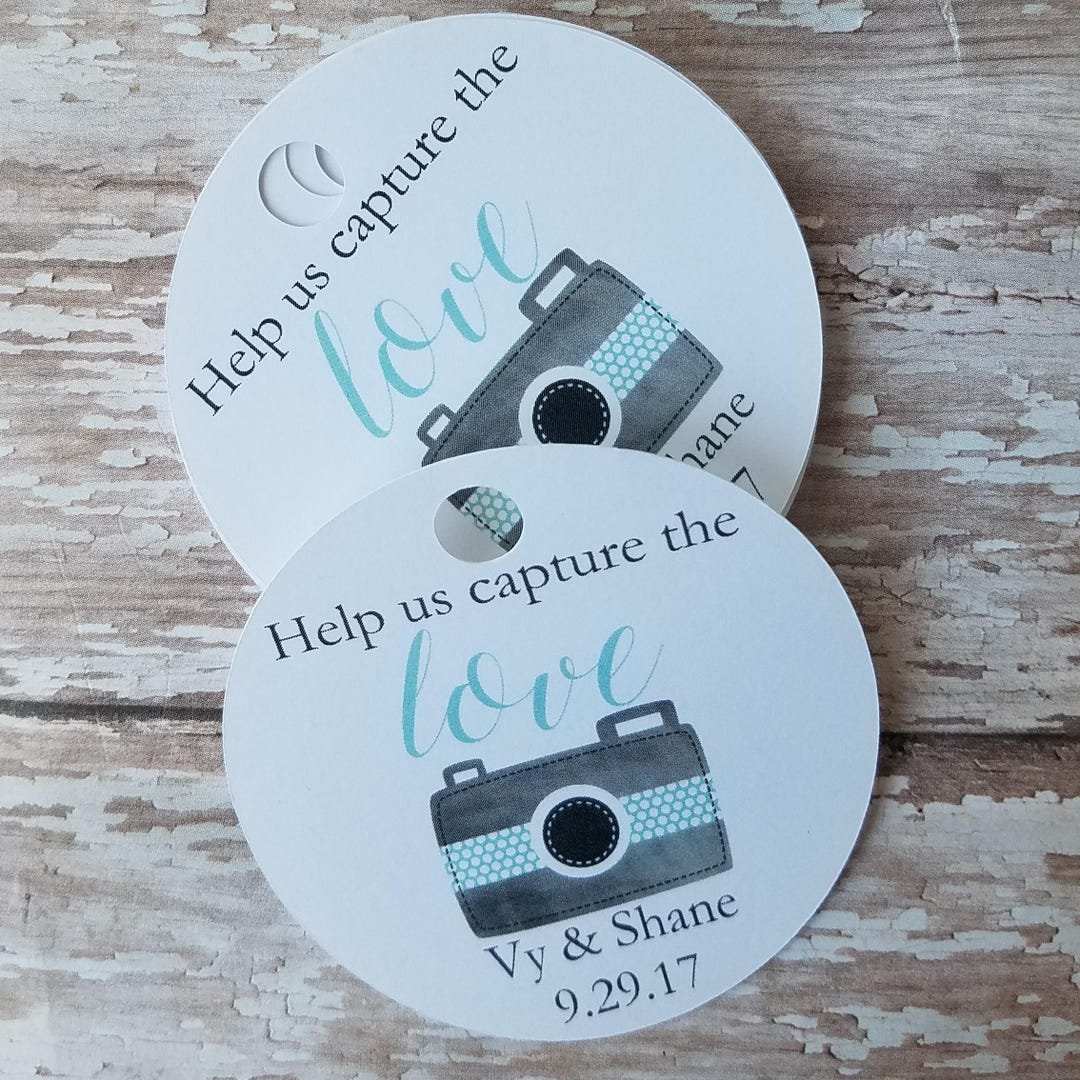 Help Us Capture the Love Tags, Disposable Camera Tags, Wedding Camera ...