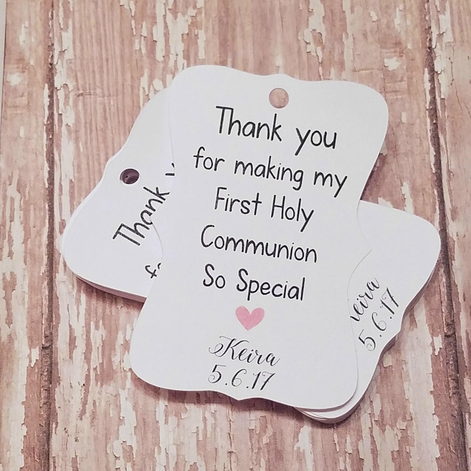 First Holy Communion Tags First Communion Thank You for - Etsy