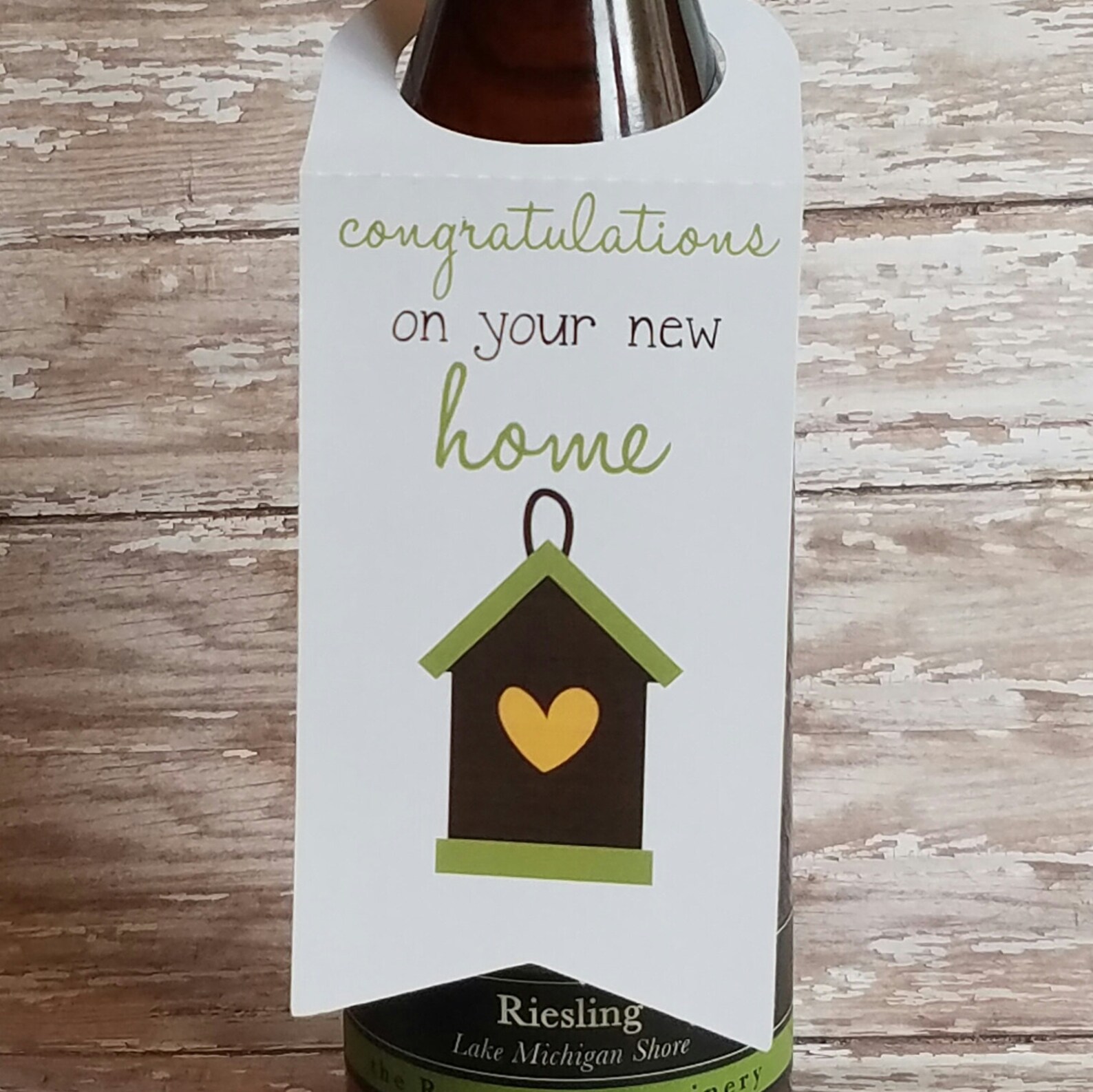 Congratulations on Your New Home Wine Bottle Tag Housewarming - Etsy