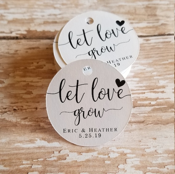 Let Love Grow Plant Tag Wedding Tag Favor Bridal Shower - Etsy