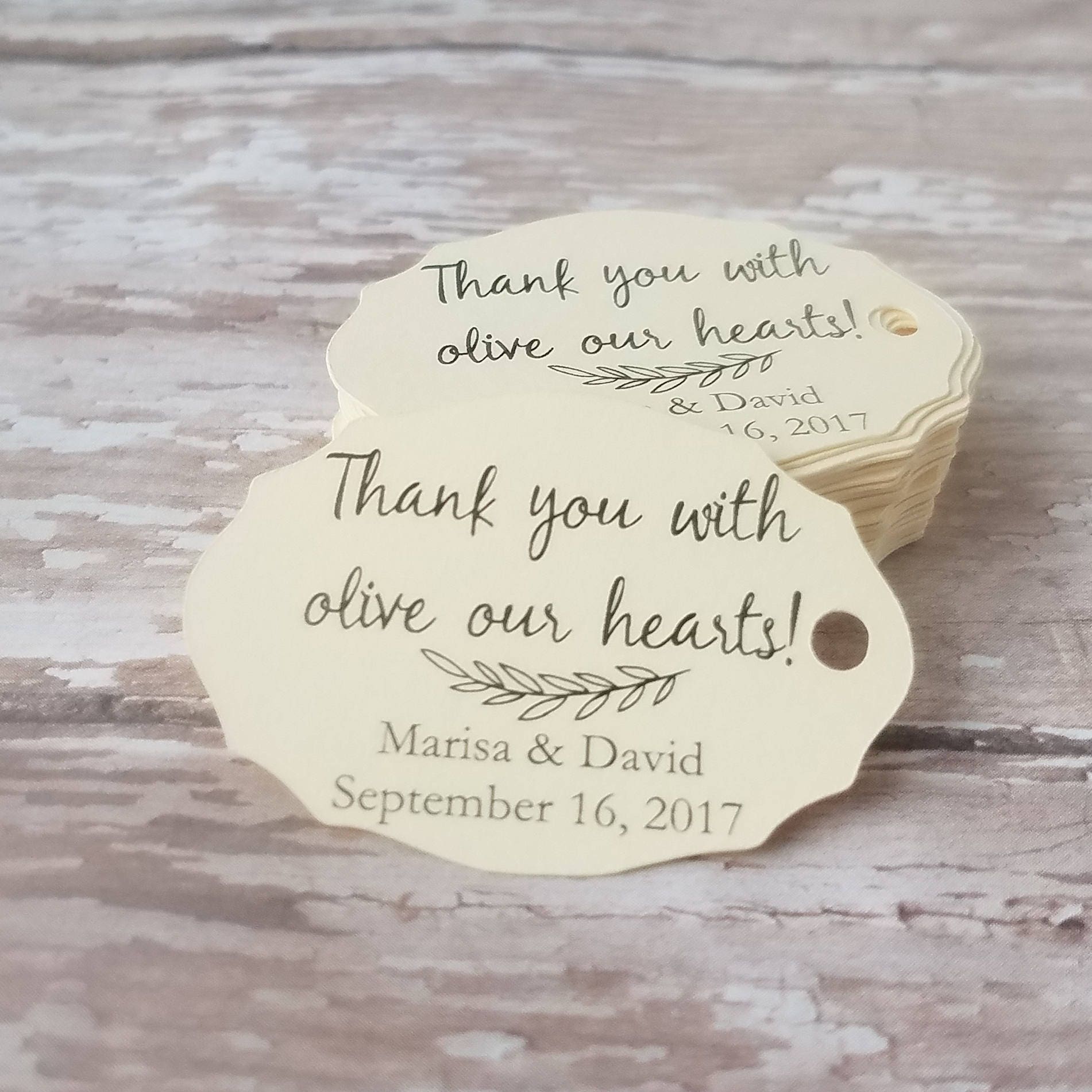 Thank You With Olive Our Hearts, Olive Oil Favor, Olive Branch, Olive ...