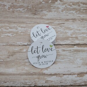 Let Love Grow, Plant Tag, Wedding Tag, Favor, Bridal Shower, Baby ...