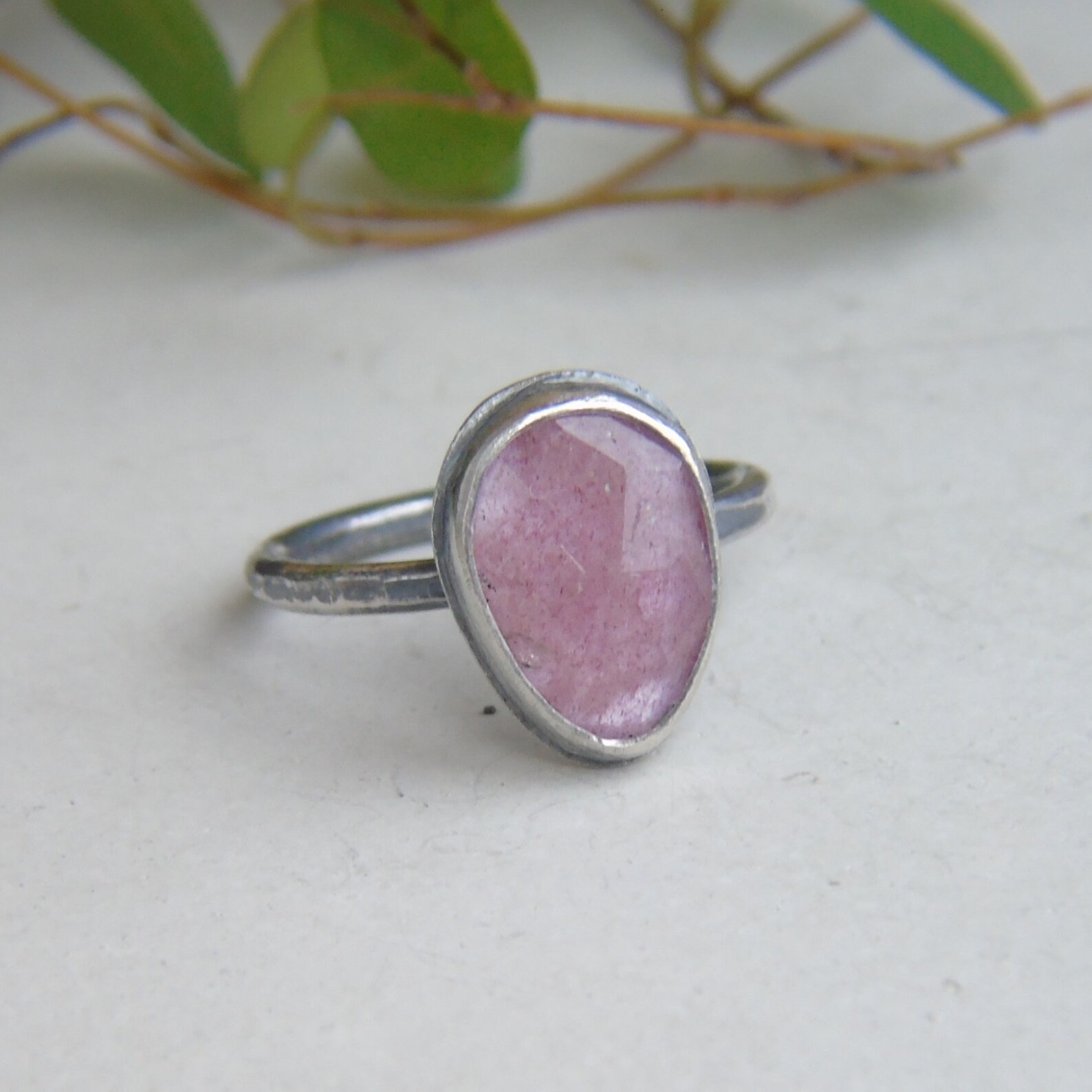 Strawberry Quartz Ring Sterling Silver Ring Natural Quartz - Etsy