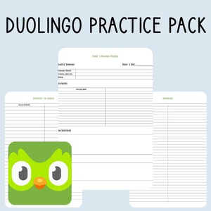 Printable File - Duolingo Practice Pack for Note Taking Apps - Etsy