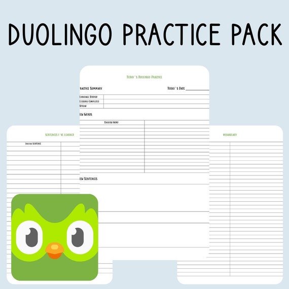 Printable File Duolingo Practice Pack for Note Taking Apps - Etsy