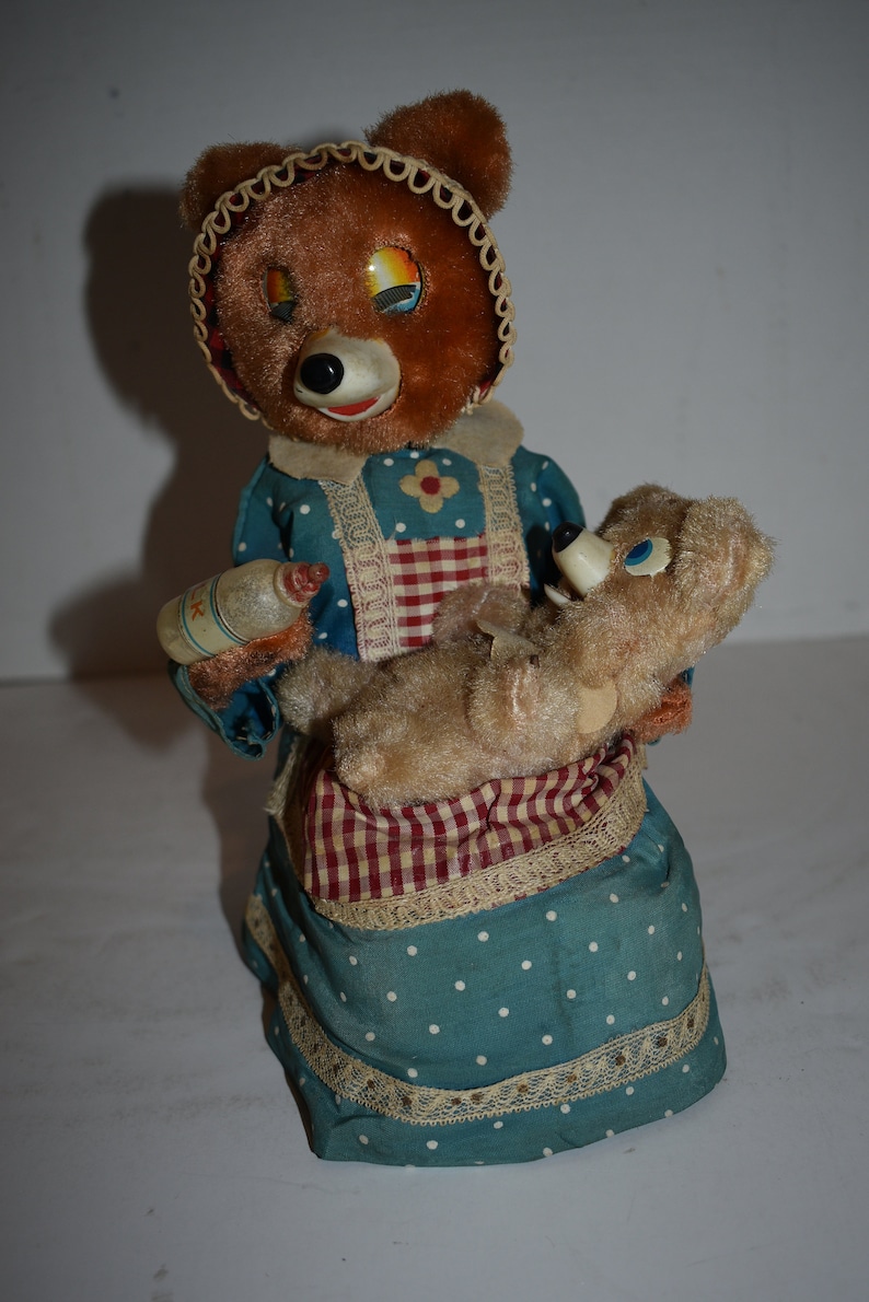Vtg. 1960's Yonezawa Battery Operated Rocking Chair Grandma Bottle ...