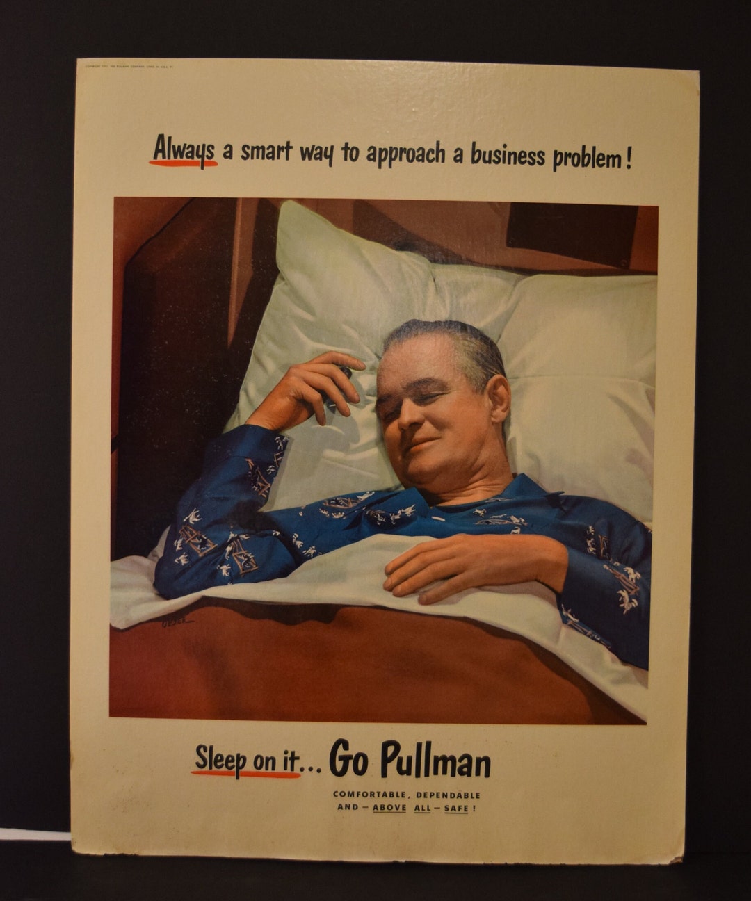 Rare Large 1951 Pullman Railcar Co. Advertisement Poster Board E - Etsy