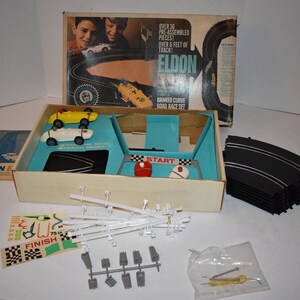 Vtg. 1964 Eldon Change-lane 1/32 Slot Car Racing Set W/ 2 Cars 9516 - Etsy
