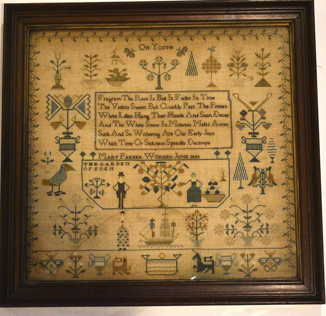 Rare Large Antique June 1826 Needlepoint Sampler - Mary Parker - Etsy
