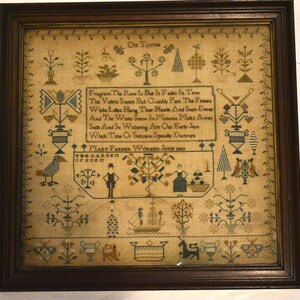 Rare Large Antique June 1826 Needlepoint Sampler Mary Parker - Etsy