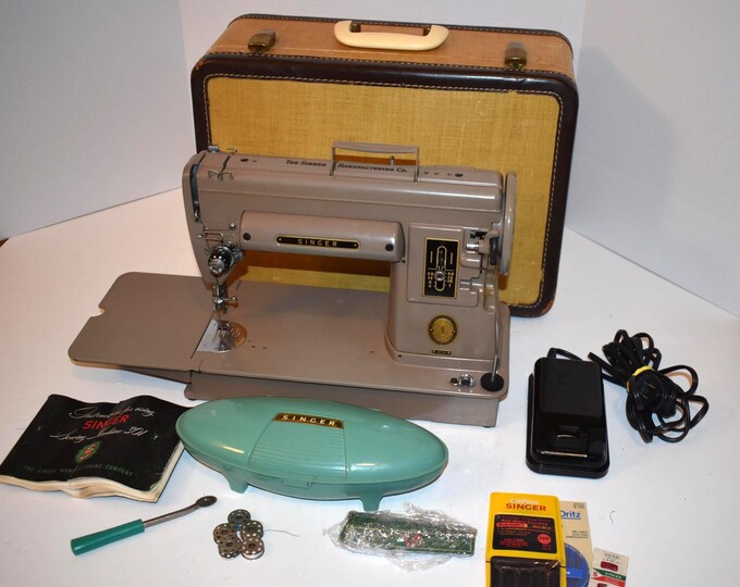 Singer Model 301A Sewing Machine W/case & Accessories - Etsy
